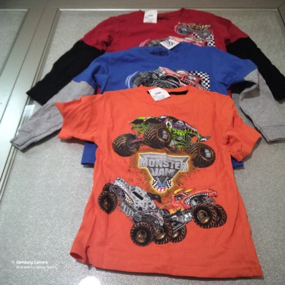 Monster Jam | Shirts & Tops | Boys 3 Piece Lot 2 Monster Jam 4x4 Big ...